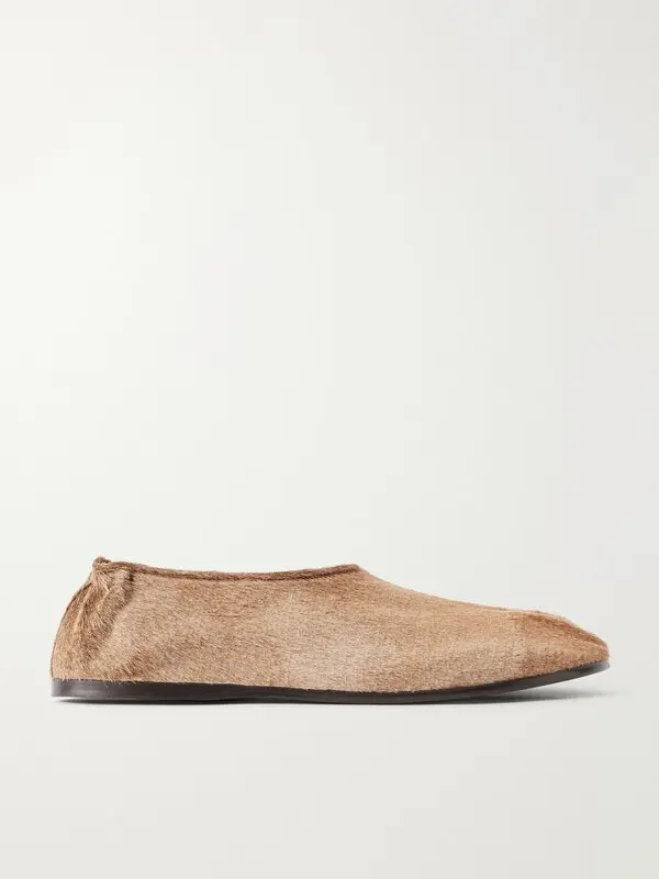 LEMAIRE Calf Hair Slippers - Neutrals