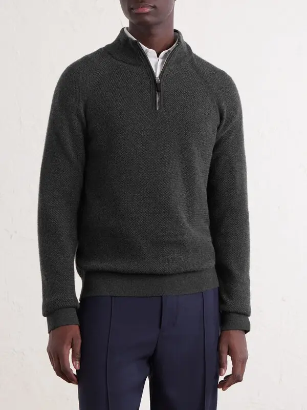 Zegna Oasi Cashmere Half-zip Sweater