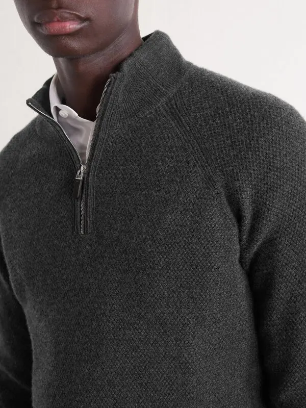Zegna Oasi Cashmere Half-zip Sweater