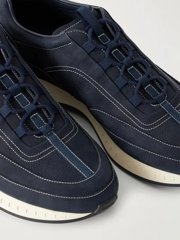 John Lobb Laced Stream Nubuck Sneakers - Blue