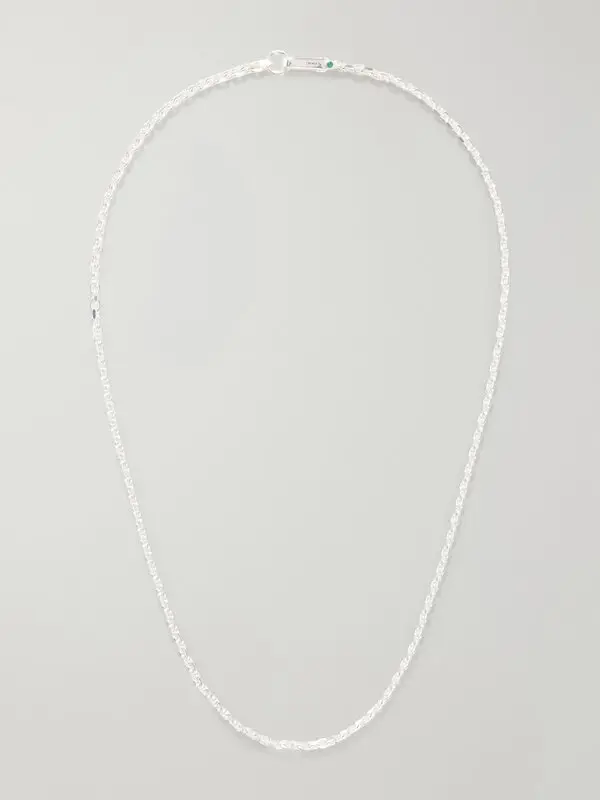 MIKIA Sterling And Emerald Necklace - Silver