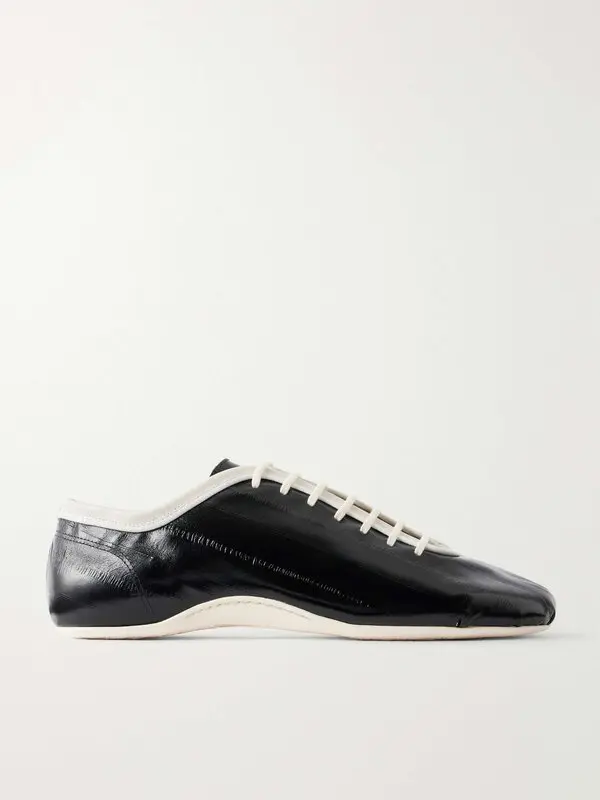 Dries Van Noten Glossed Leather Sneakers