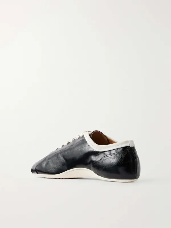 Dries Van Noten Glossed Leather Sneakers