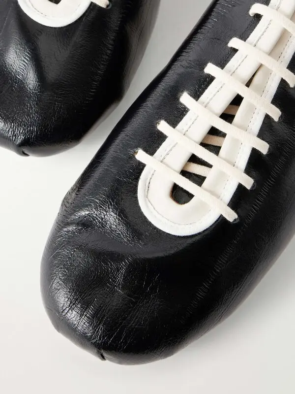 Dries Van Noten Glossed Leather Sneakers