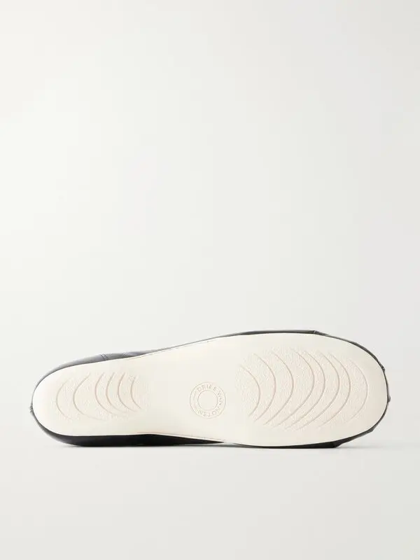 Dries Van Noten Glossed Leather Lace-up Sneakers