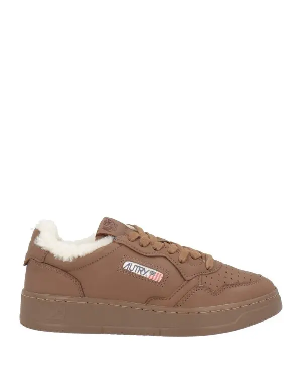 AUTRY Leather Low-top Sneakers With Shearling Lining