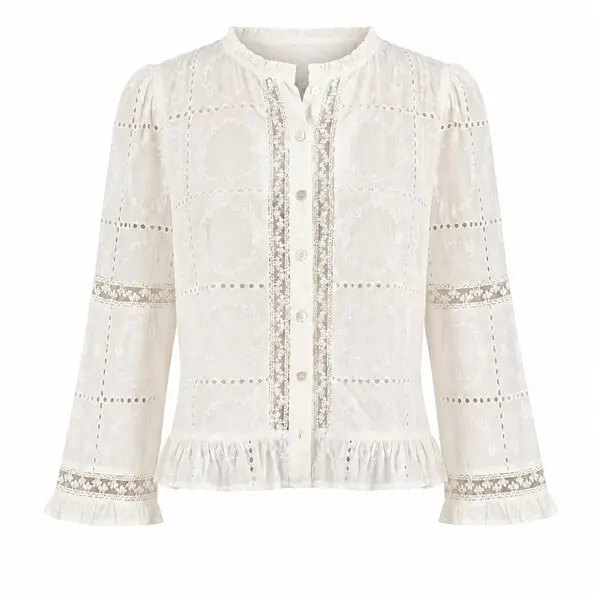 ROSE & NANCY Ivory Lace Blouse - White
