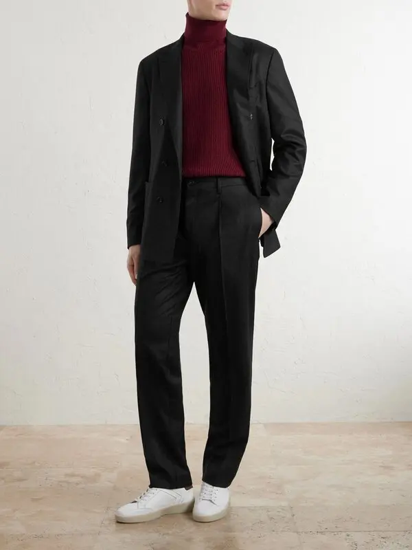 Canali Kei Double-breasted Wool Blazer - Gray