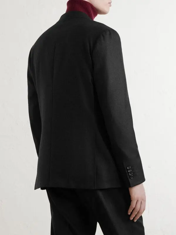 Canali Kei Double-breasted Wool Blazer - Gray