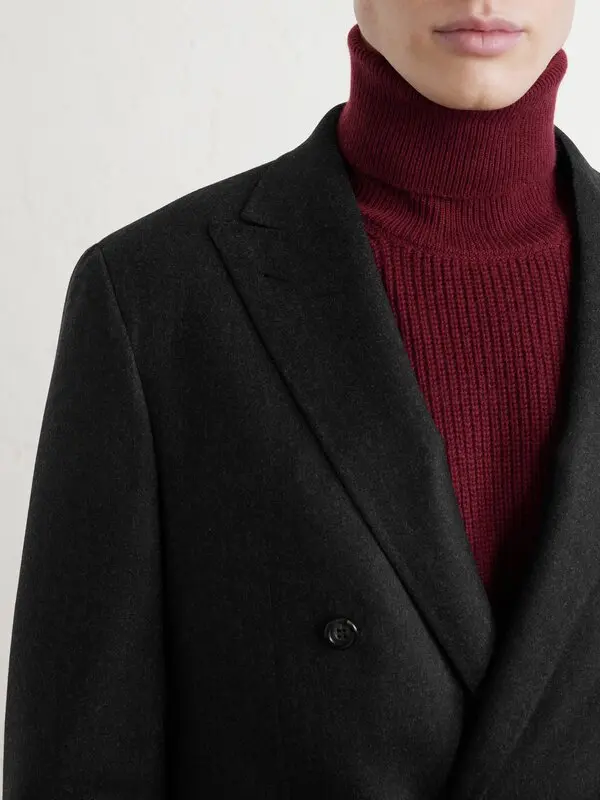 Canali Kei Double-breasted Wool Blazer - Gray