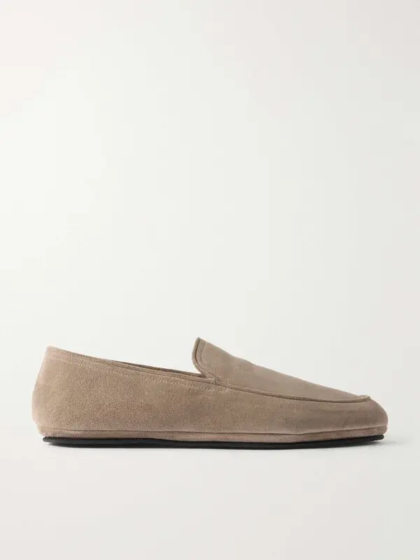 John Lobb Kingstone Suede Slippers - Beige