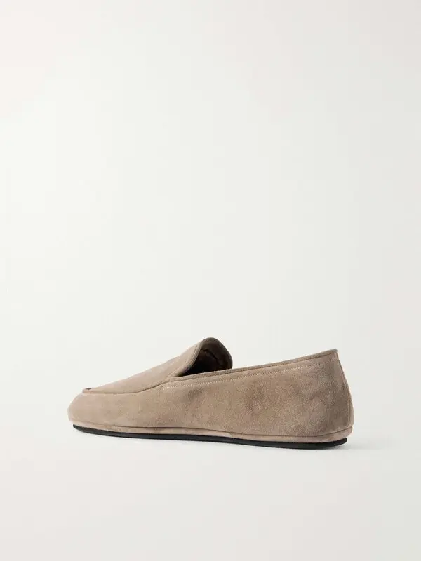 John Lobb Kingstone Suede Slippers - Beige
