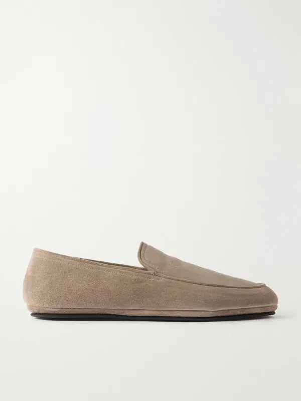 John Lobb Kingstone Suede Slippers - Neutrals