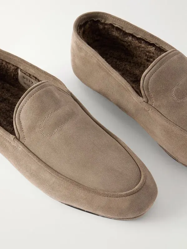 John Lobb Kingstone Suede Slippers - Neutrals