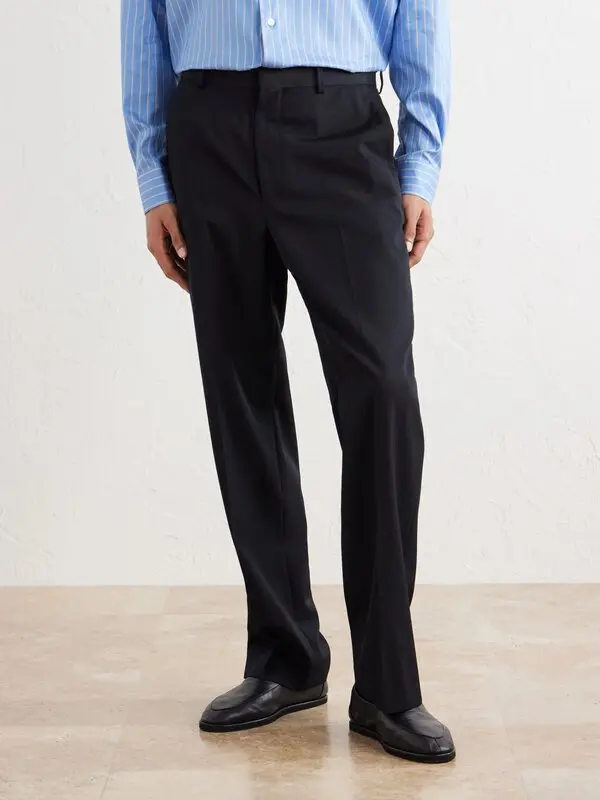 Auralee Straight-leg Wool-gabardine Trousers