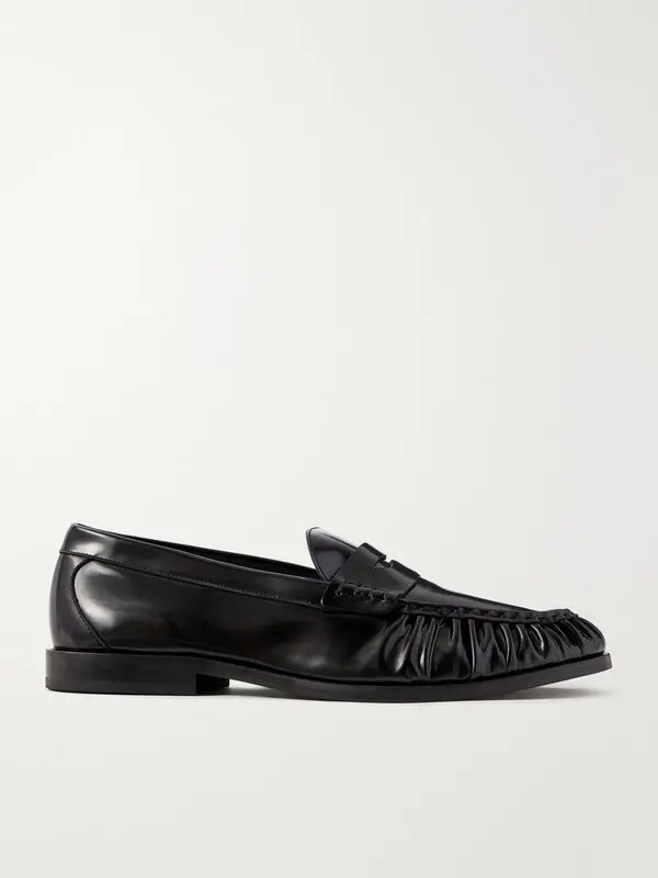 VINNY'S Louee Gathered Leather Loafers