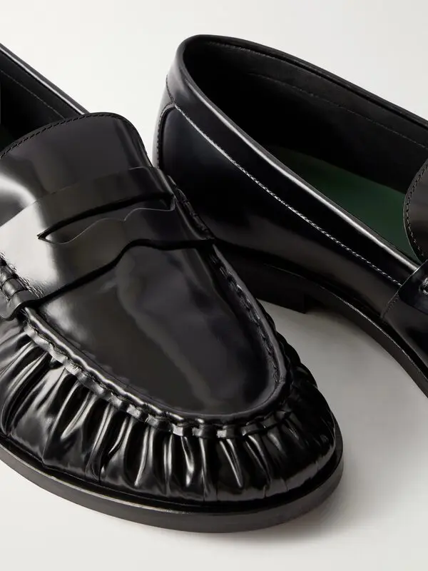 VINNY'S Louee Gathered Leather Loafers