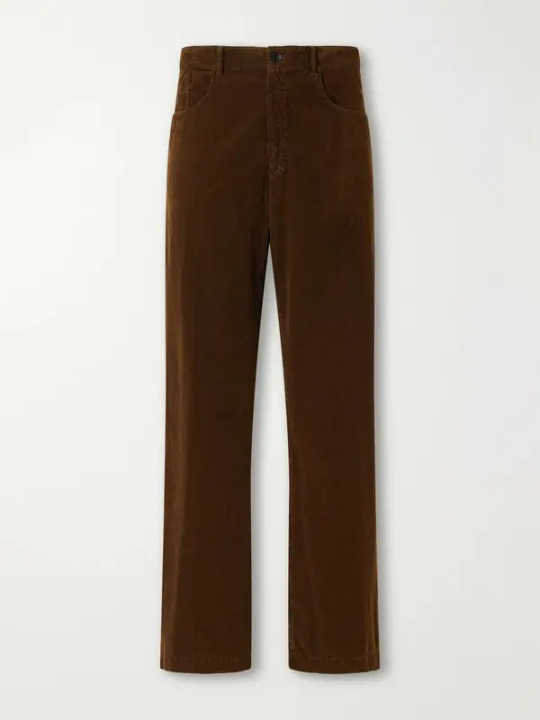 Dries Van Noten Straight-leg Cotton-corduroy Trousers - Brown