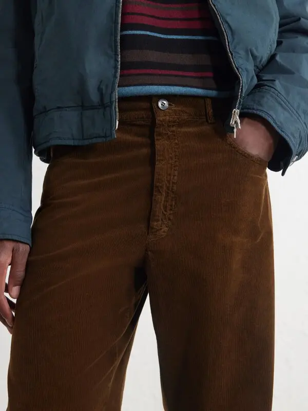 Dries Van Noten Straight-leg Cotton-corduroy Trousers - Brown