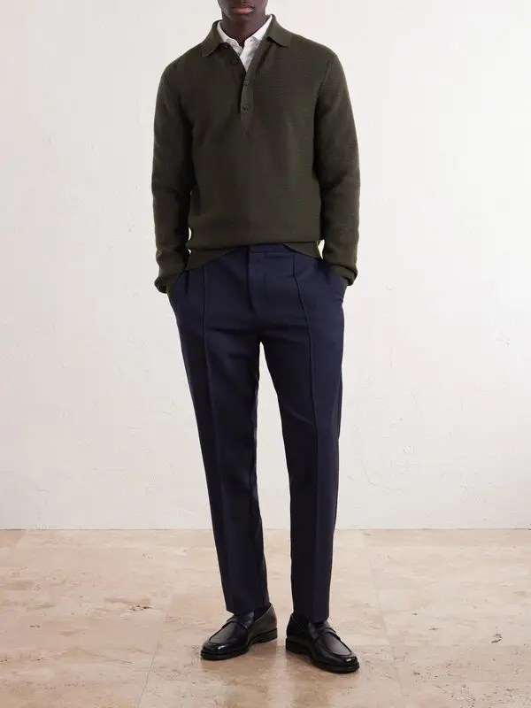 Zegna Oasi Cashmere-piqué Polo Shirt - Green
