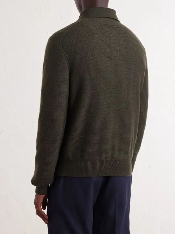 Zegna Oasi Cashmere-piqué Polo Shirt - Green