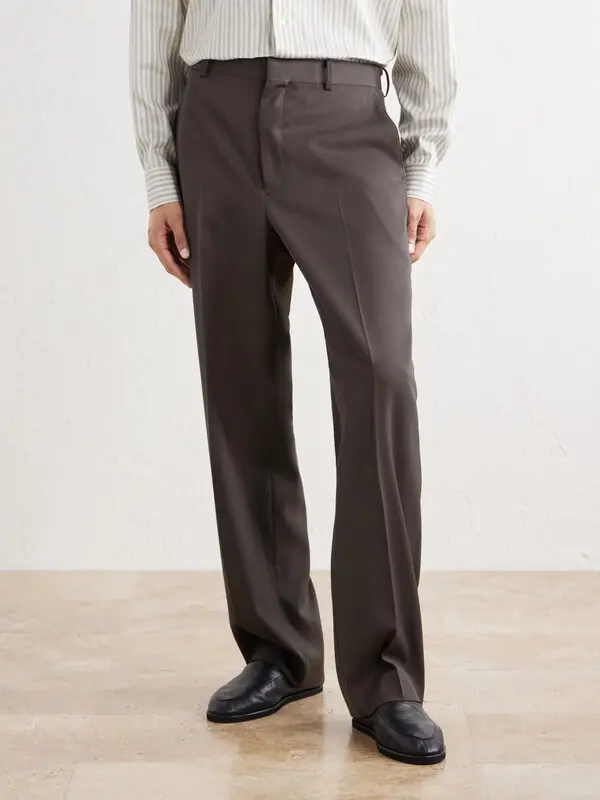 Auralee Straight-leg Wool-gabardine Trousers