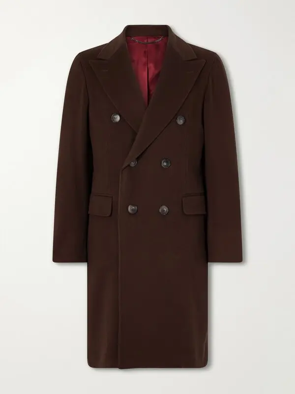 Canali Double-breasted Wool And Cashmere-blend Coat