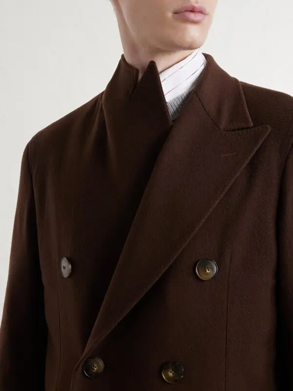 Canali Double-breasted Wool And Cashmere-blend Coat