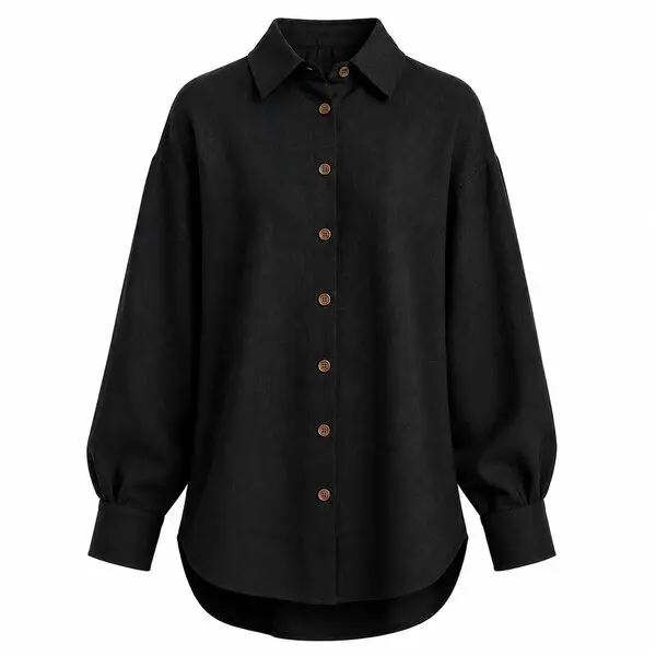 IDYLLO Linen Shirt With Wooden Imitation Buttons