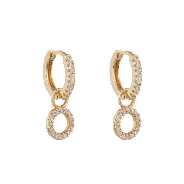 BALLINGER JEWELLERY Circle Drop Hoop Huggie Earrings