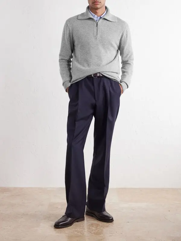 SLOWEAR Zanone Slim-fit Cashmere Half Zip-up Sweater - Gray