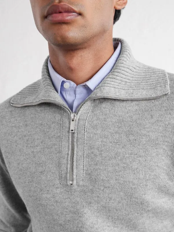 SLOWEAR Zanone Slim-fit Cashmere Half Zip-up Sweater - Gray