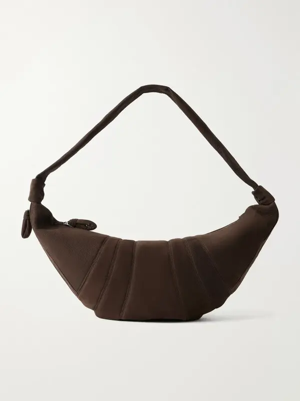 LEMAIRE Croissant Nubuck Messenger Bag - Brown