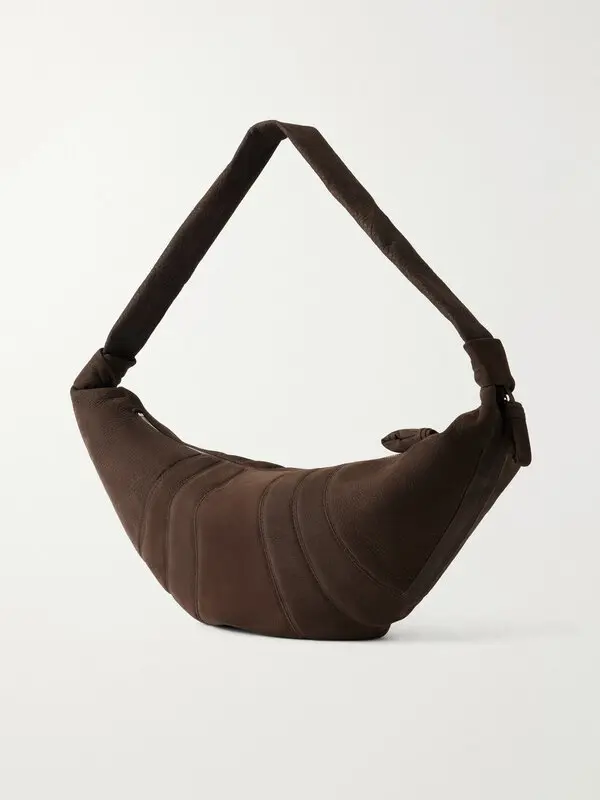 LEMAIRE Croissant Nubuck Messenger Bag - Brown
