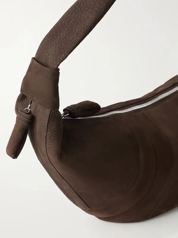 LEMAIRE Croissant Nubuck Messenger Bag - Brown