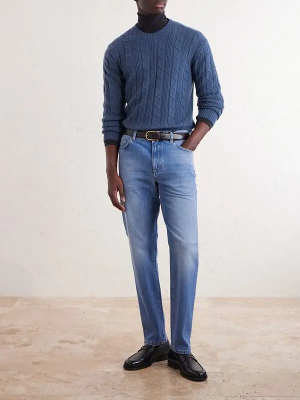 Zegna Oasi Knitted Cashmere Sweater - Blue
