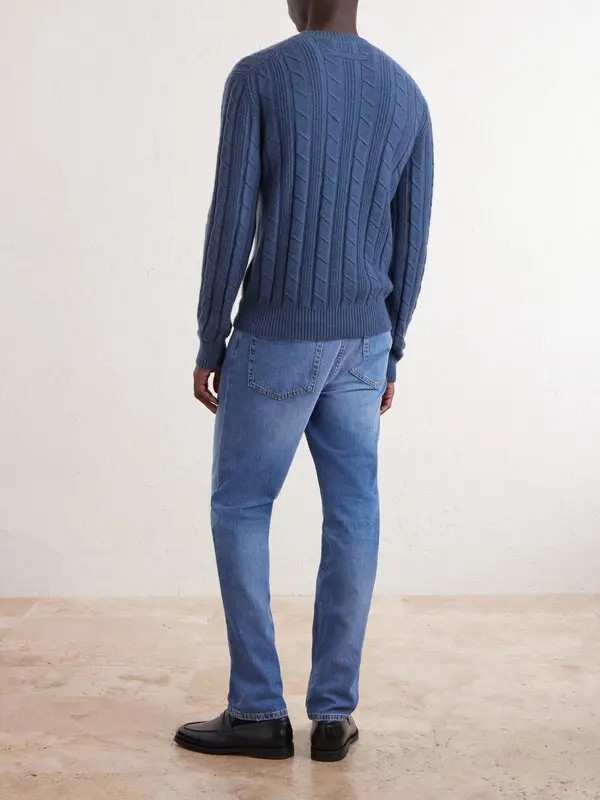 Zegna Oasi Knitted Cashmere Sweater - Blue