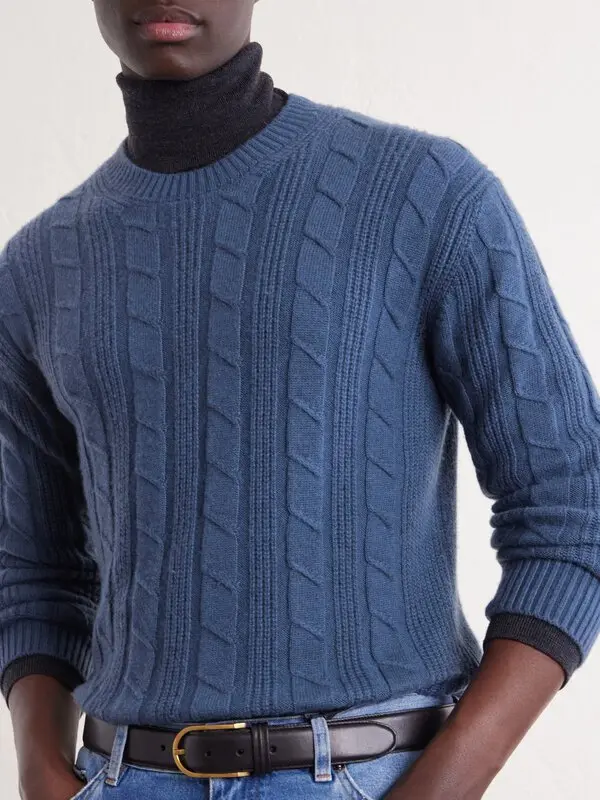 Zegna Oasi Knitted Cashmere Sweater - Blue