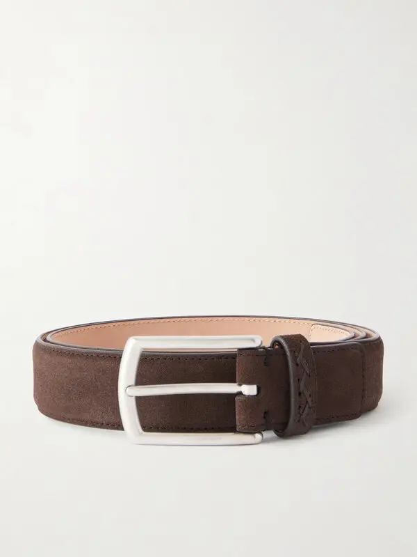 Zegna Suede Belt - Brown