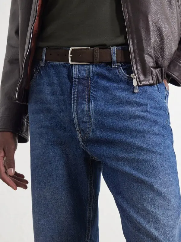 Zegna Suede Belt - Brown