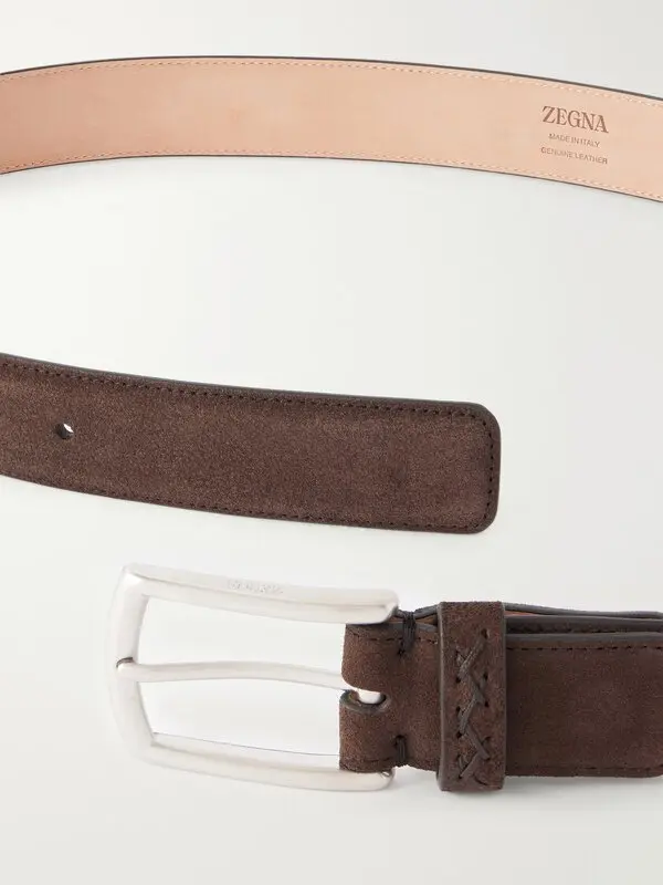 Zegna Suede Belt - Brown