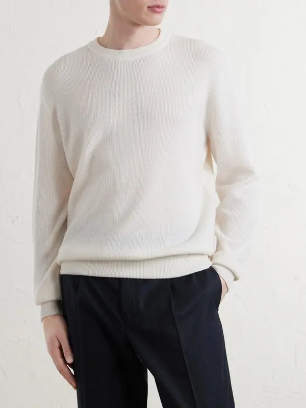 Canali Wool And Cashmere-blend Sweater - Neutrals