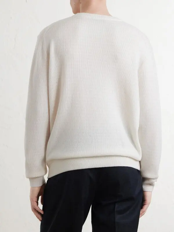 Canali Wool And Cashmere-blend Sweater - Neutrals