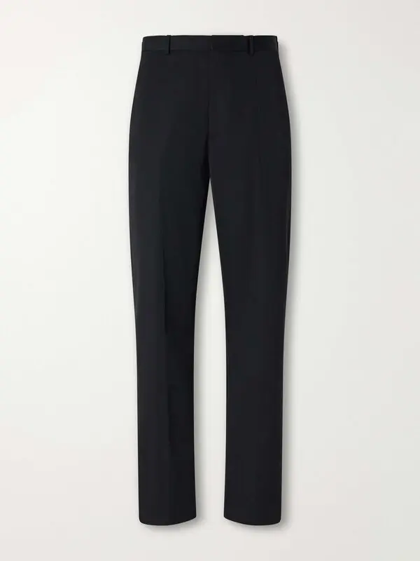 Bottega Veneta Straight-leg Grain De Poudre Wool Trousers