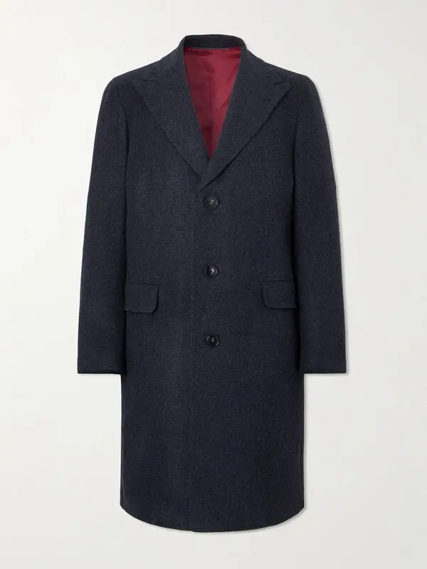 Canali Wool And Cashmere Blend Coat - Blue