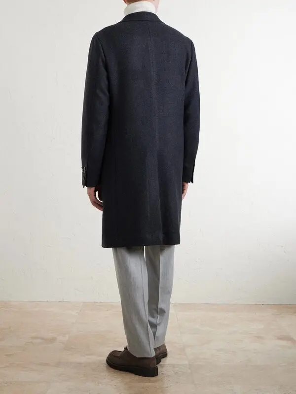 Canali Wool And Cashmere Blend Coat - Blue