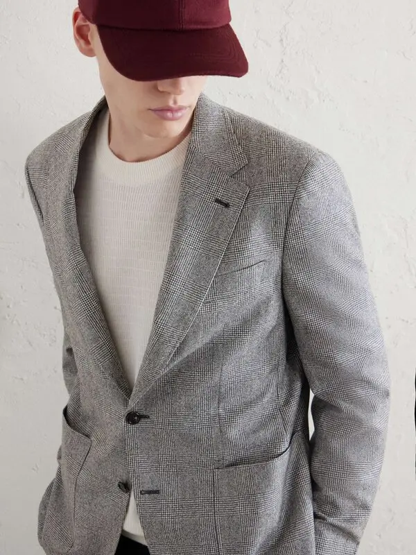 Canali Prince Of Wales Wool Blazer