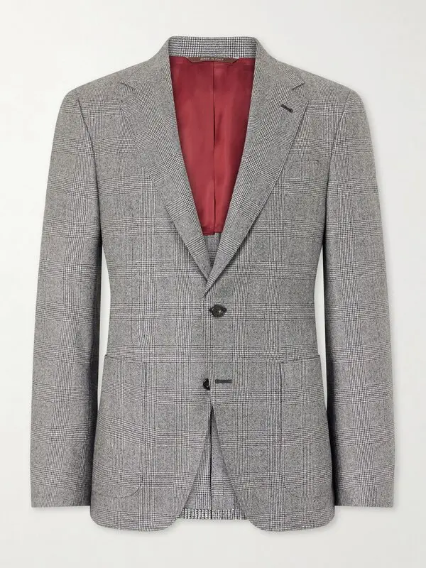 Canali Prince Of Wales Wool Blazer - Gray