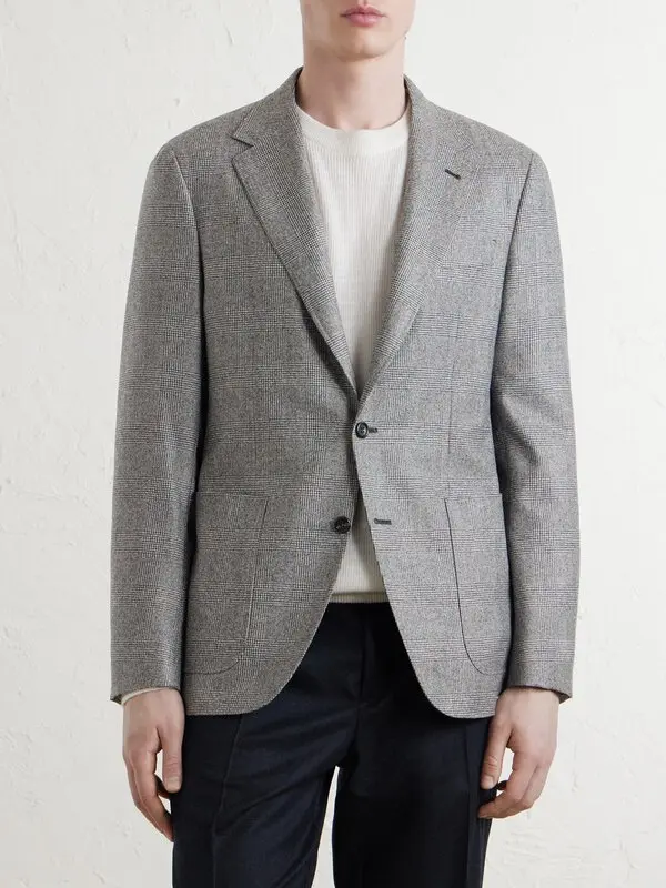 Canali Prince Of Wales Wool Blazer - Gray