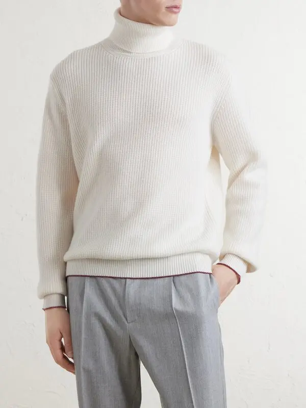 Canali Wool And Cashmere-blend Rollneck Sweater